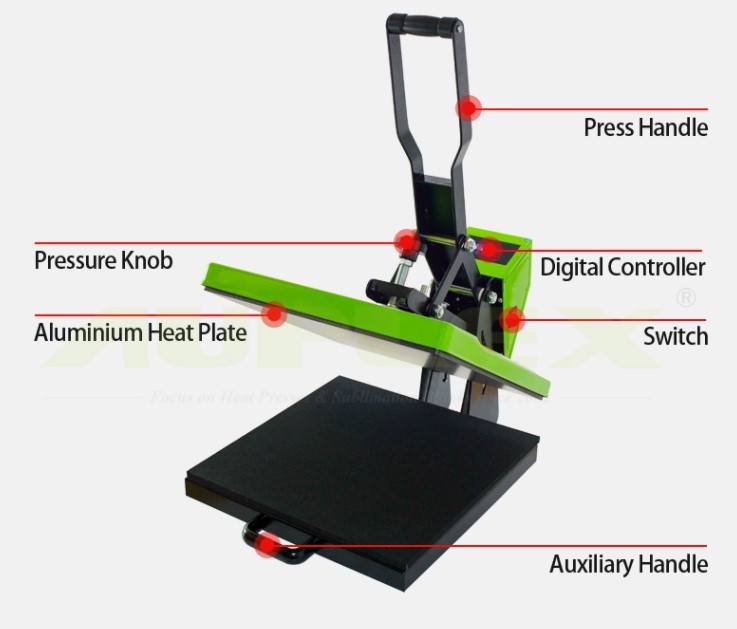 480-3 Manual Clam-Shell Heat Press - Stick On Signs - Wholsale